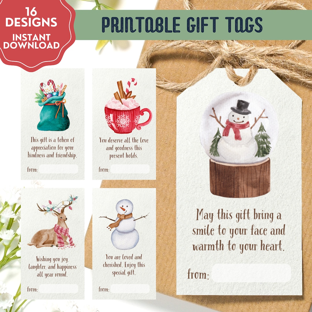 Printable Christmas Tags, Positive Affirmation, Gift Tags, Holiday ...