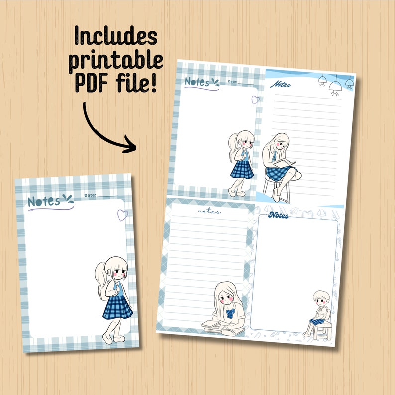School Notepad, Student Notes, Printable Memo Pad , Student Printable ...