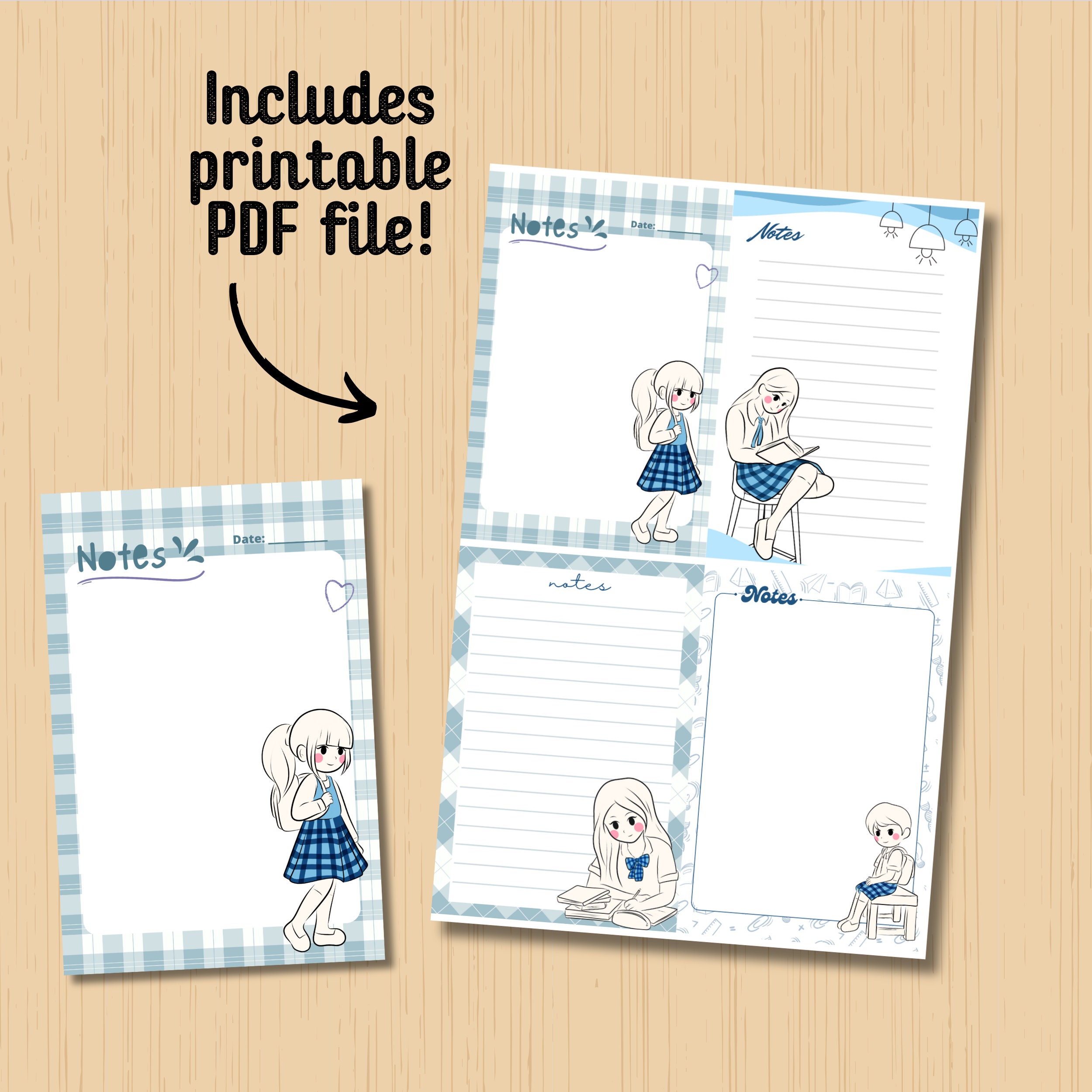 Printable Memo Pad , Student Printable Notepad , Study Notes Printable ...