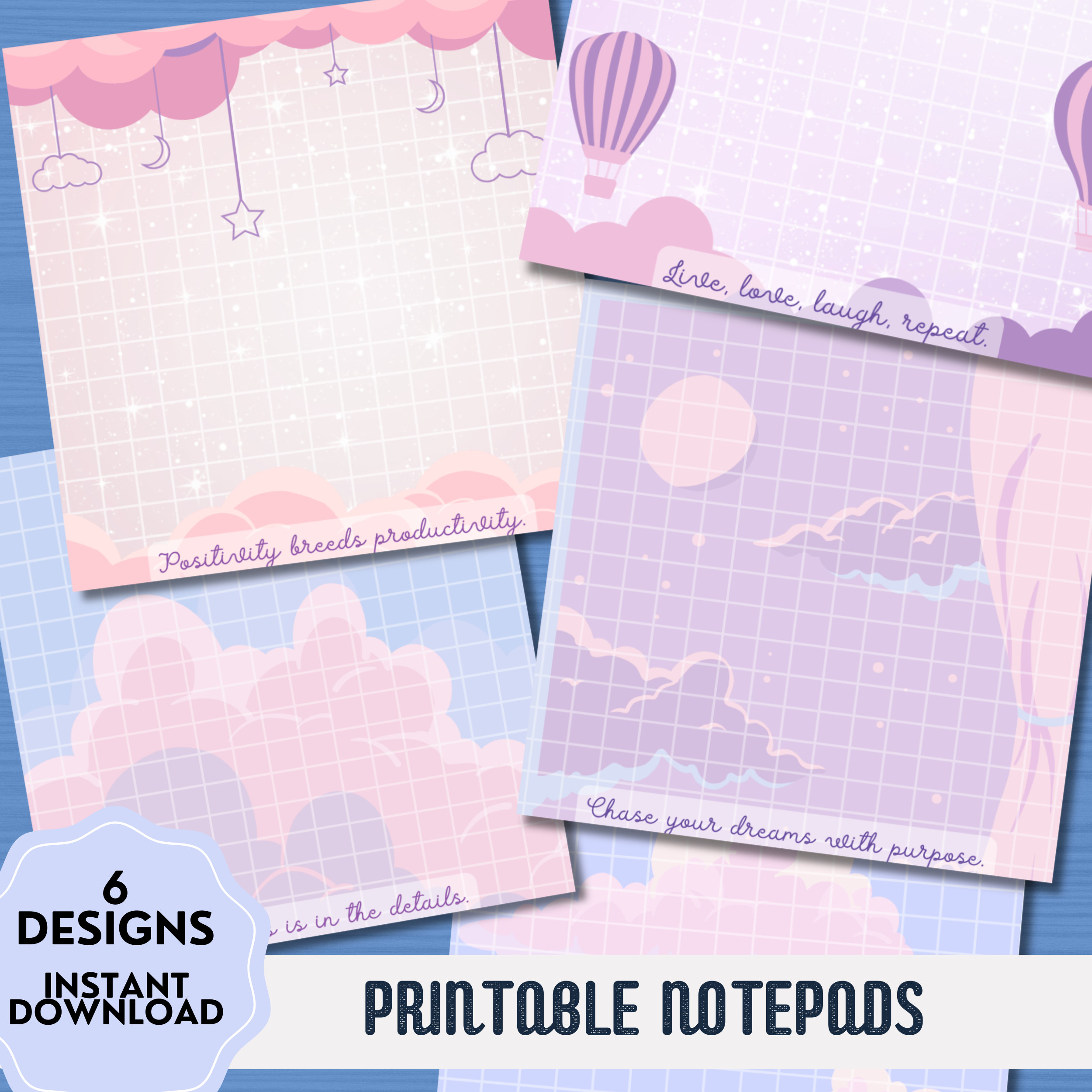 Positive Cute Printable Memo Pad , Lofi Printable Notepad , Positive ...