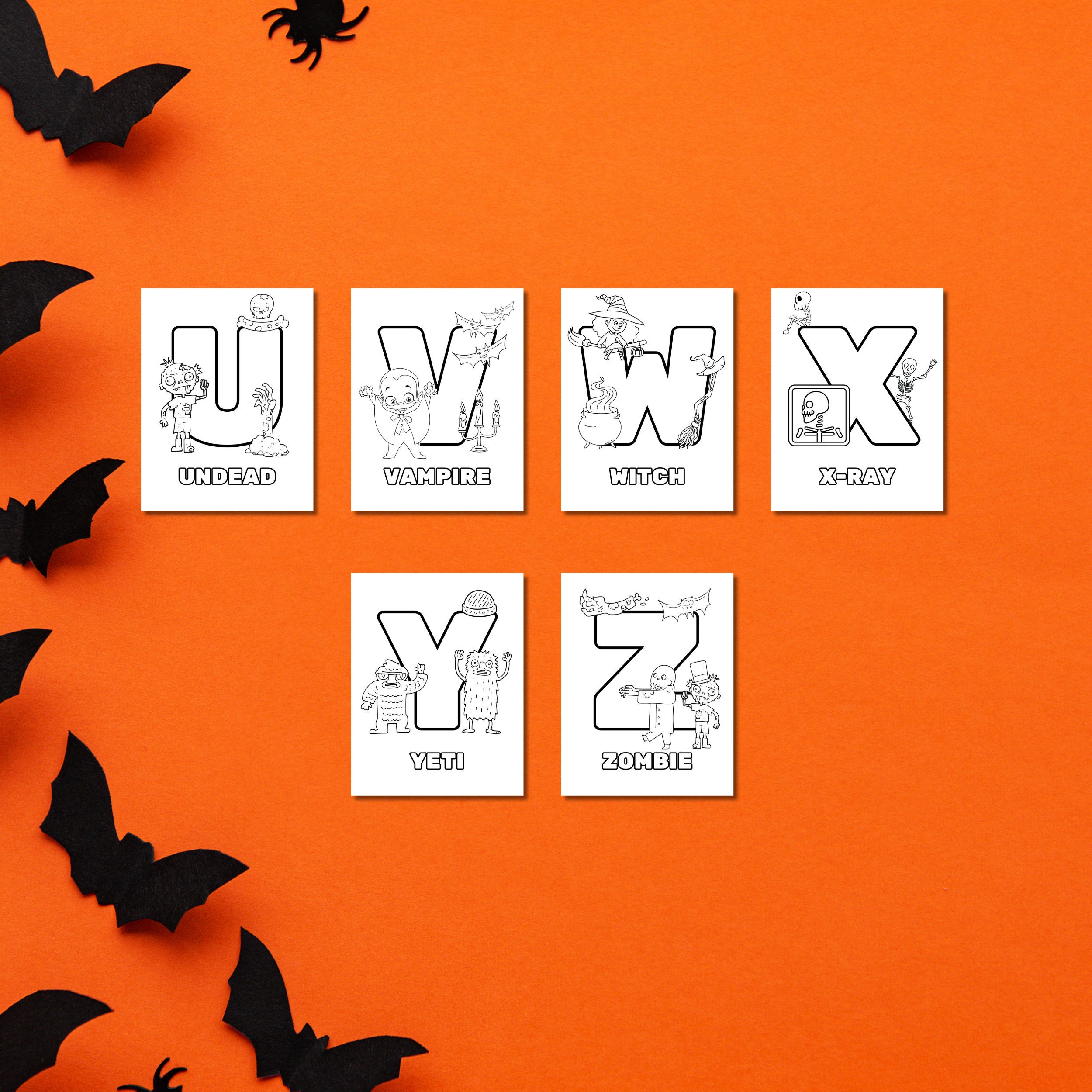 Halloween Alphabet Coloring Pages, Printable Worksheets for Kids ...