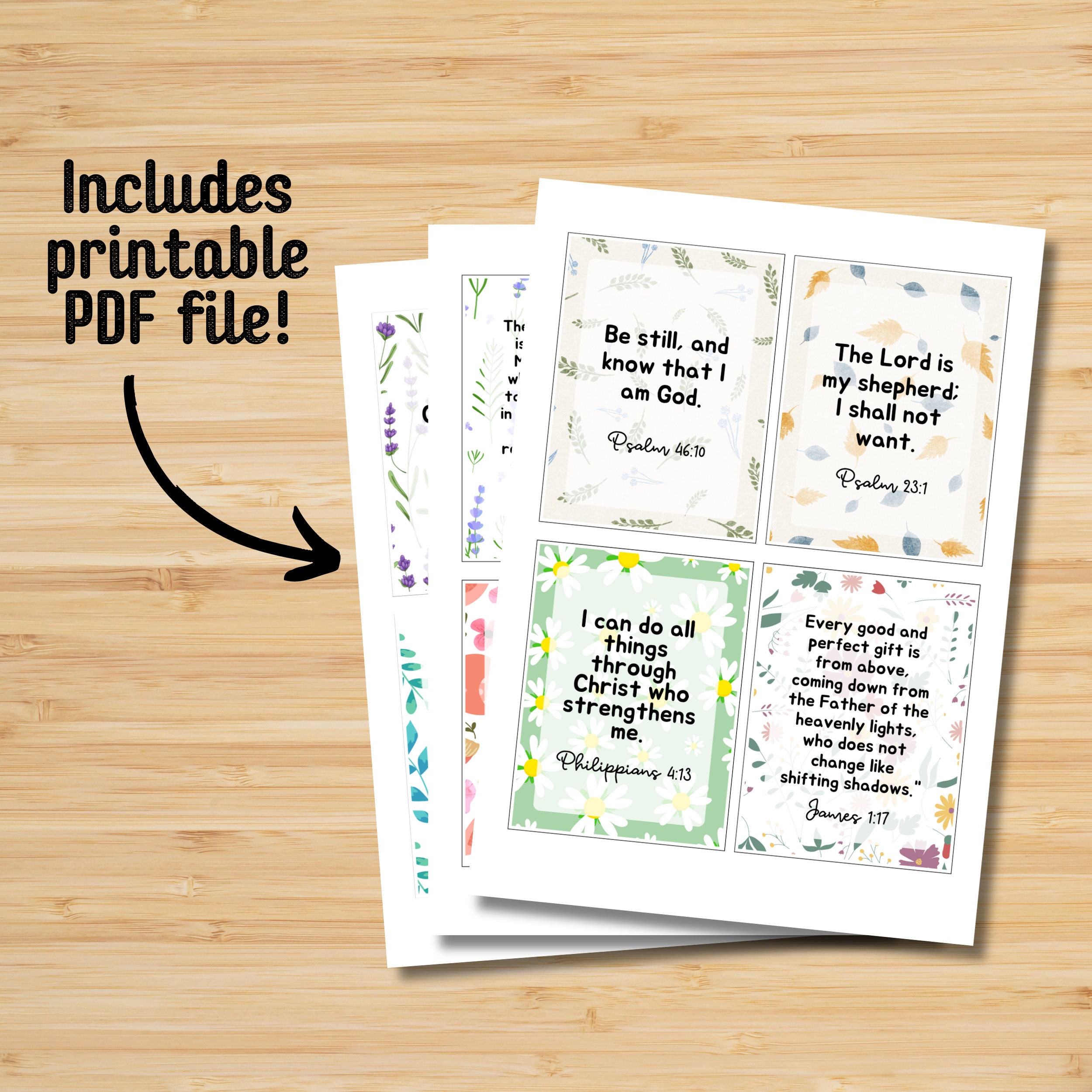 Bible Verses Positive Affirmation Cards Printable, Christian Motivation ...