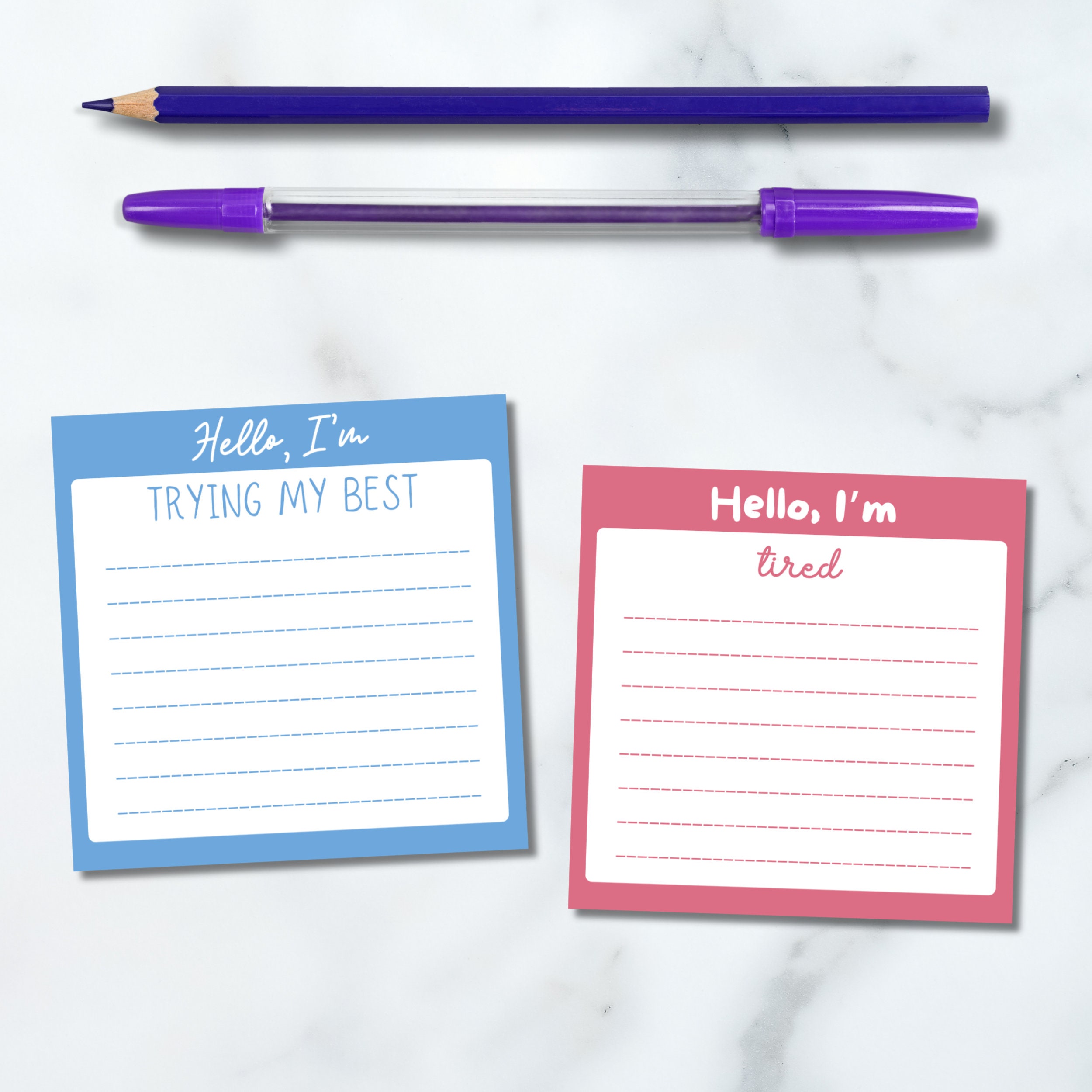 Funny Printable Notepad, Kawaii Memo Sheets ,cute Stationery ,nametag ...