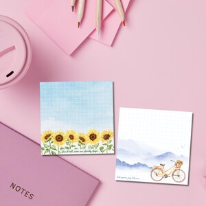 Sunflower Notepad, Printable Notepad, Sunflower Print, Cute Stationery ...