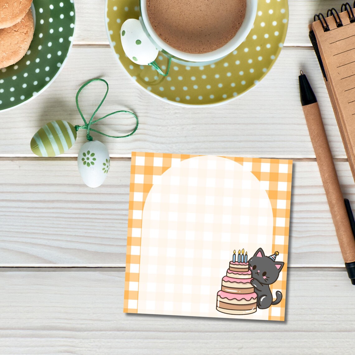 Birthday Notepad, Printable Notepad, Birthday Print, Cat Print, Cute ...