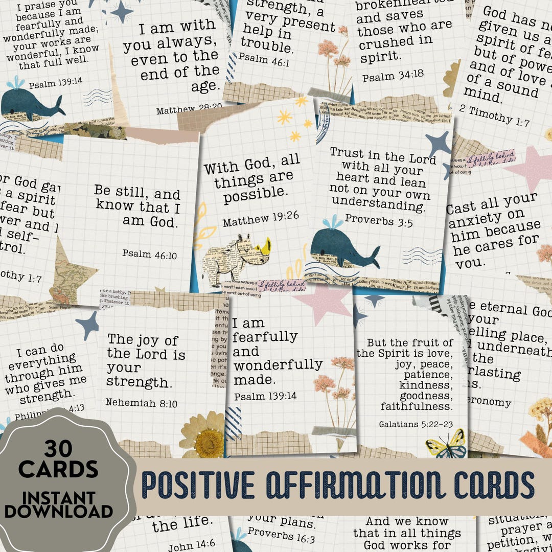 Christian Affirmations, Bible Verses, Positive Affirmation Cards ...