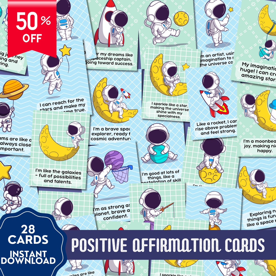 Positive Affirmation Cards, Astronaut Printable, Affirmation Card for ...
