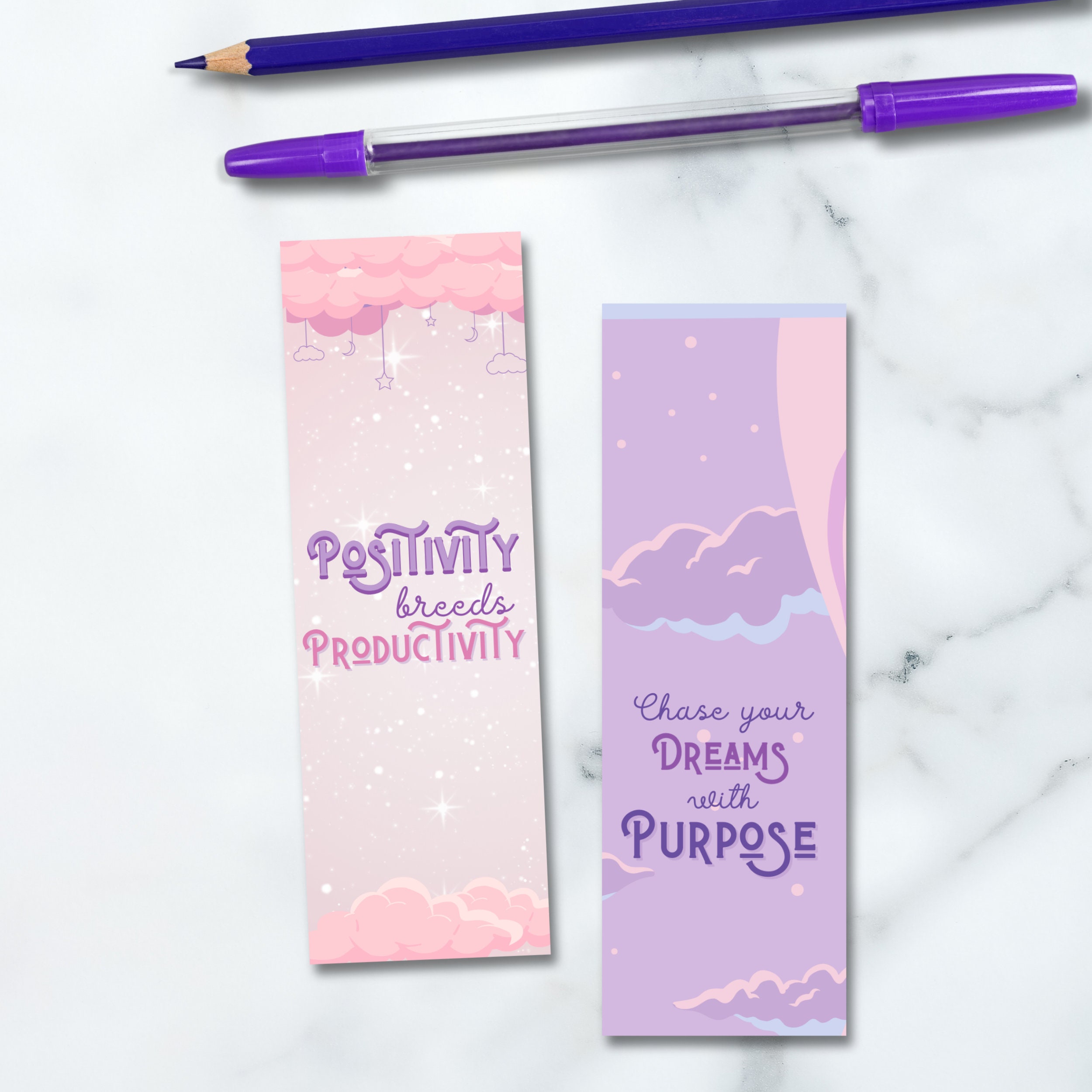 Printable Bookmark , Positive Printable Bookmark, Lofi Stationery ...