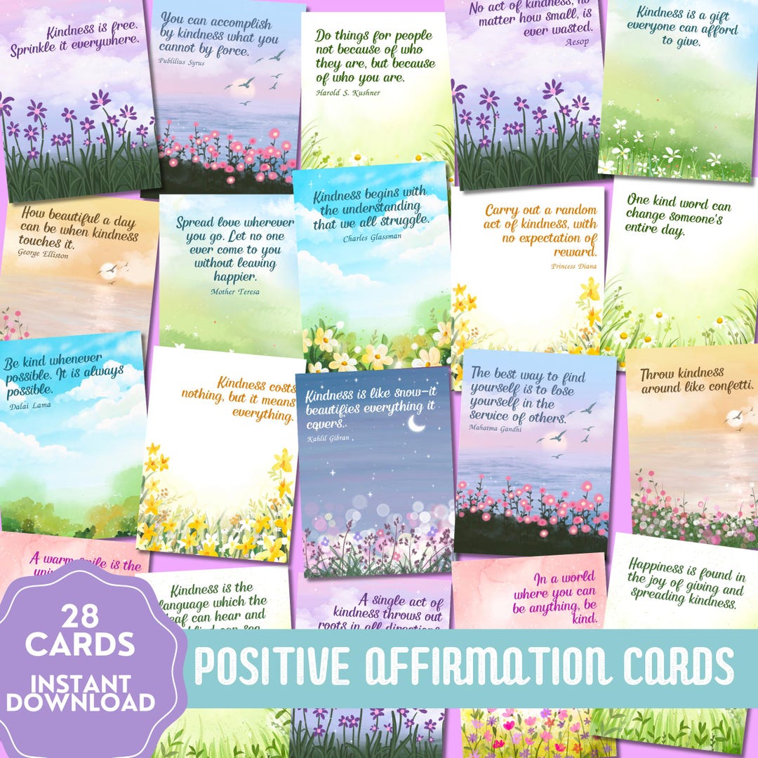 Kindness Quotes, Positive Affirmation Cards, Kindness Affirmation ...