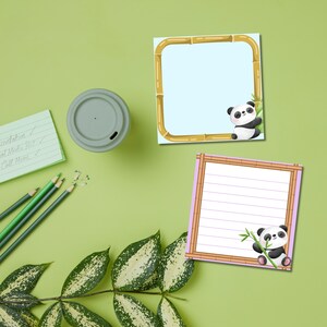 Panda Notepad, Printable Notepad, Cute Stationery, Kawaii Memo, Animal ...