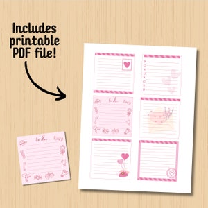 Printable Memo Pad , Valentines Love Letter Printable Notepad ...