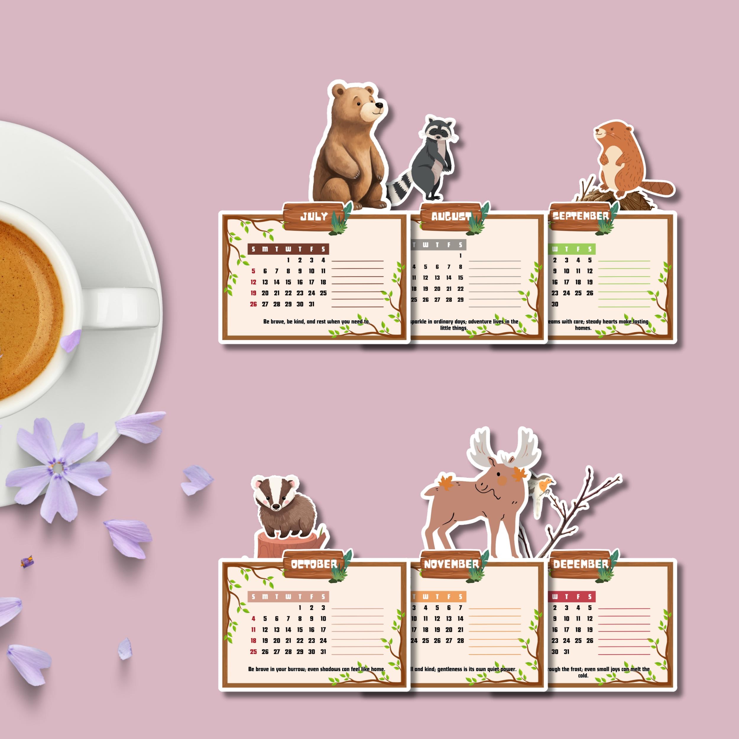 2026 Calendar, Forest Friends Calendar, Printable Calendar, Cute ...