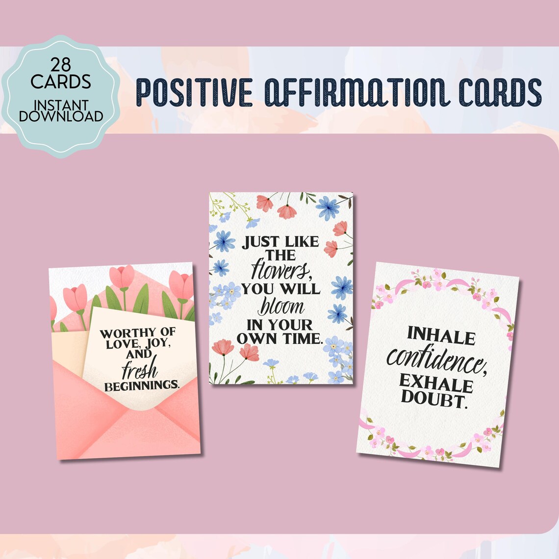 Spring Positive Affirmation Cards, Affirmation Cards Printable, Mental ...