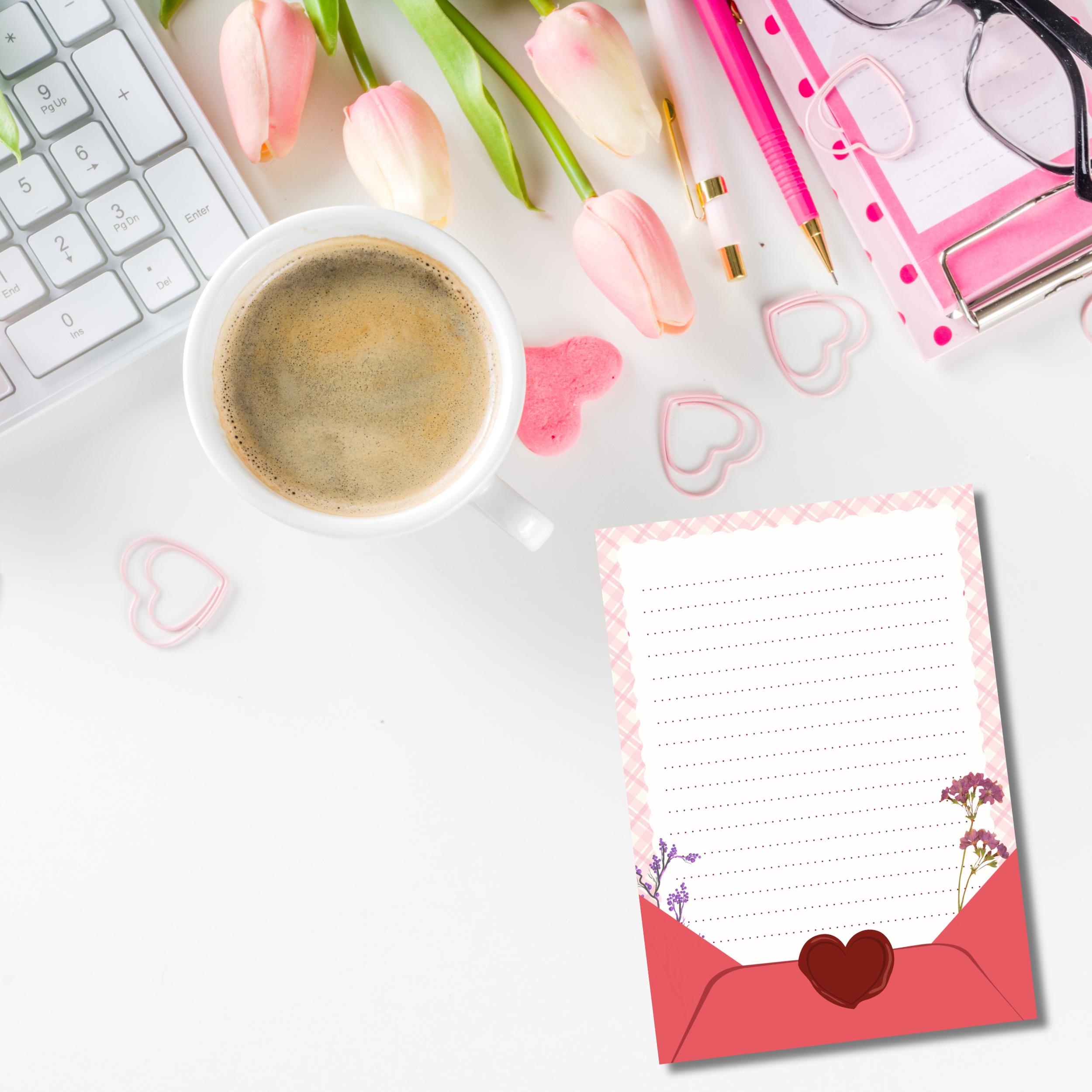 Love Letter, Valentines Notepad, Valentines Day Print, Positive ...