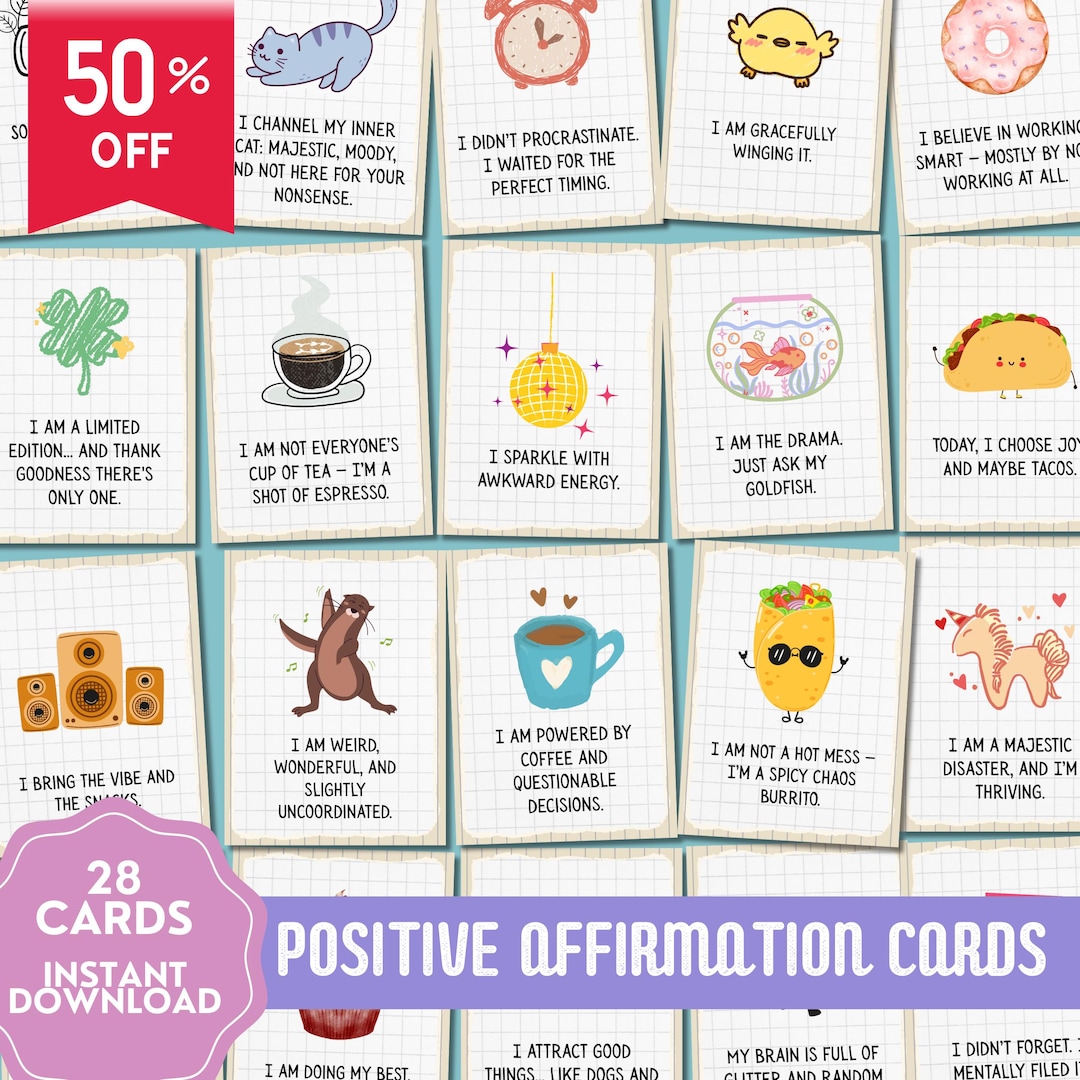Funny Affirmations, Positive Affirmation Cards, Positive Printable ...