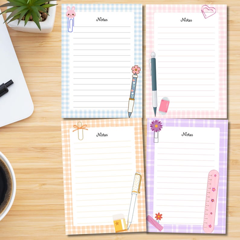 Cute Student Notes Printable Notepad, Student Notes, Study Notepad ...