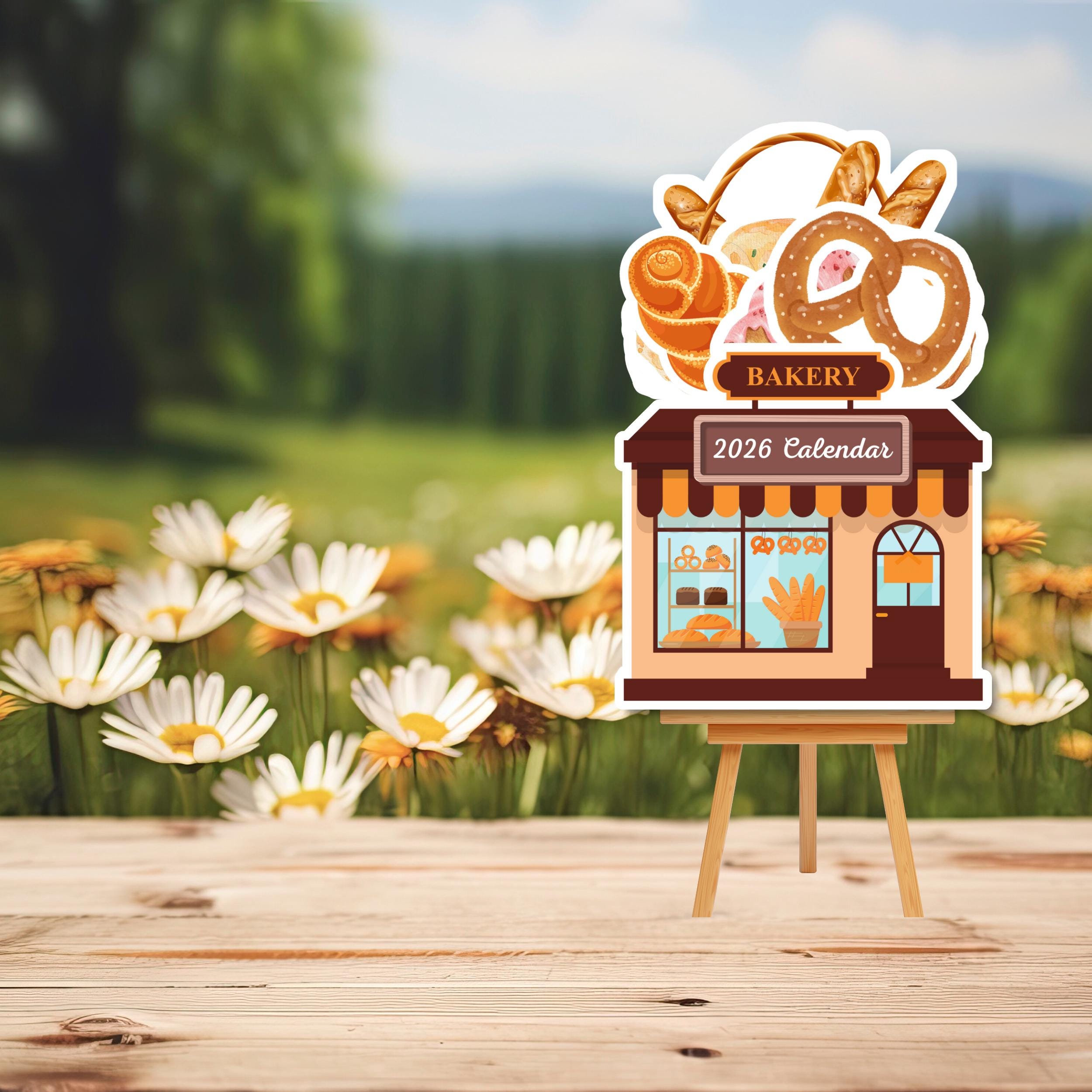 2026 Calendar, Bakery Calendar, Printable Calendar, Cute Calendar, Cute ...