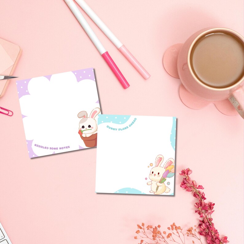 Rabbit Notepad, Bunny Printable, Cute Bunny, Printable Notepad, Cute ...