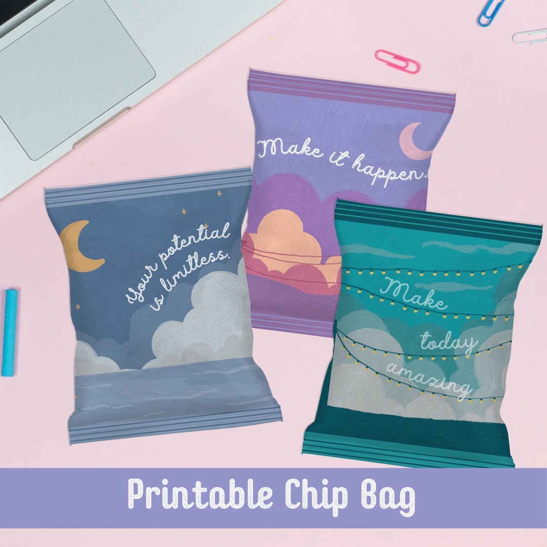 Chip Bag Template , Printable Chib Bags , Positive Affirmation ...
