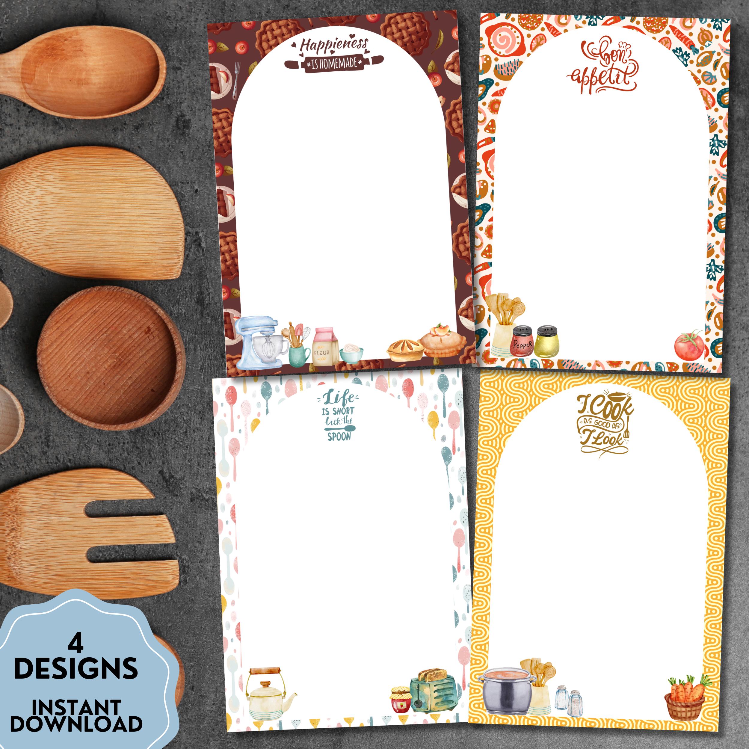 Kitchen Print, Kitchen Printable Notepad, Kawaii Memo, Positive ...