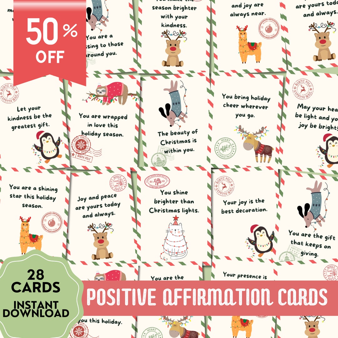 Christmas Positive Affirmation Cards, Affirmation Cards Printable ...