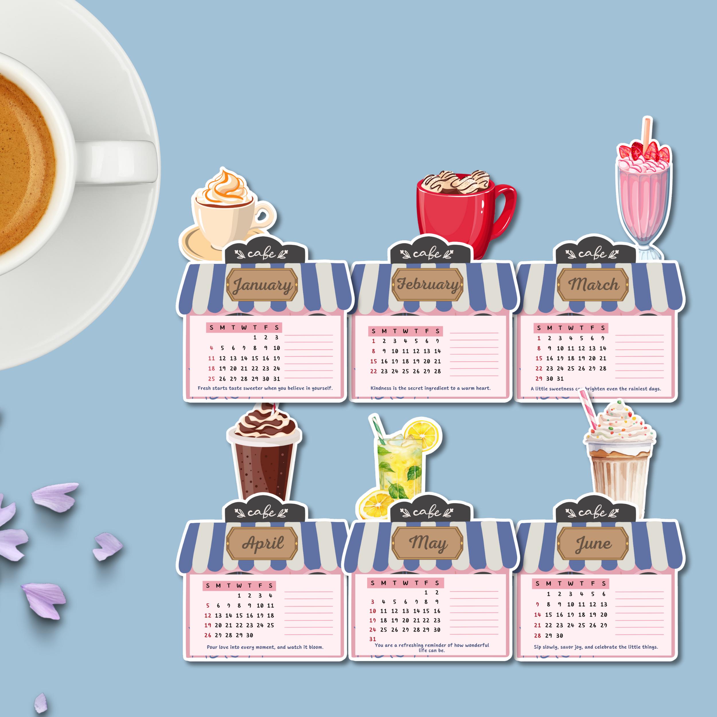 2026 Calendar, Cafe Calendar, Printable Calendar, Cute Calendar ...