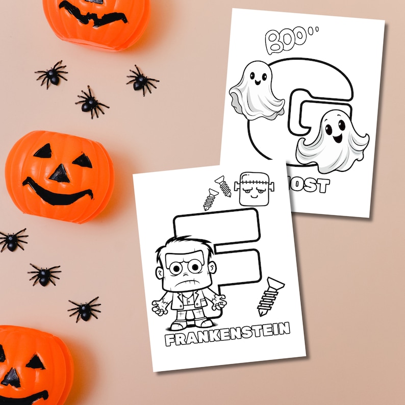 Halloween Alphabet Coloring Pages, Printable Worksheets for Kids ...