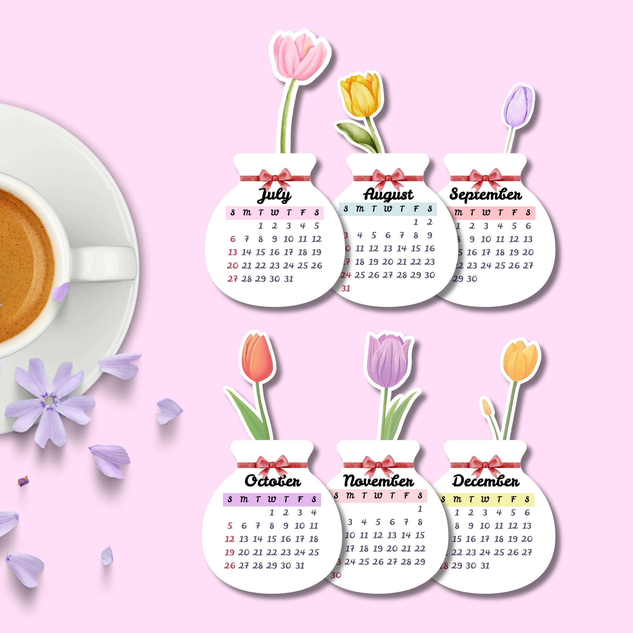 Tulips Calendar, Floral Calendar, Printable Calendar, Cute Calendar ...