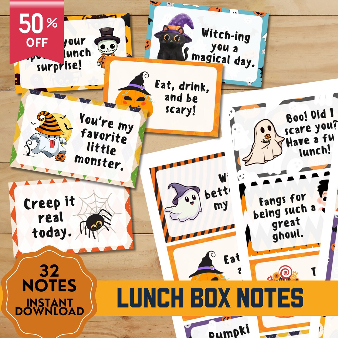 Positive Affirmation Printable, Halloween Lunchbox Notes for Kids ...