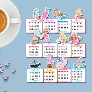Mermaid Calendar, Printable Calendar, Cute Calendar, Calendar 2025 ...