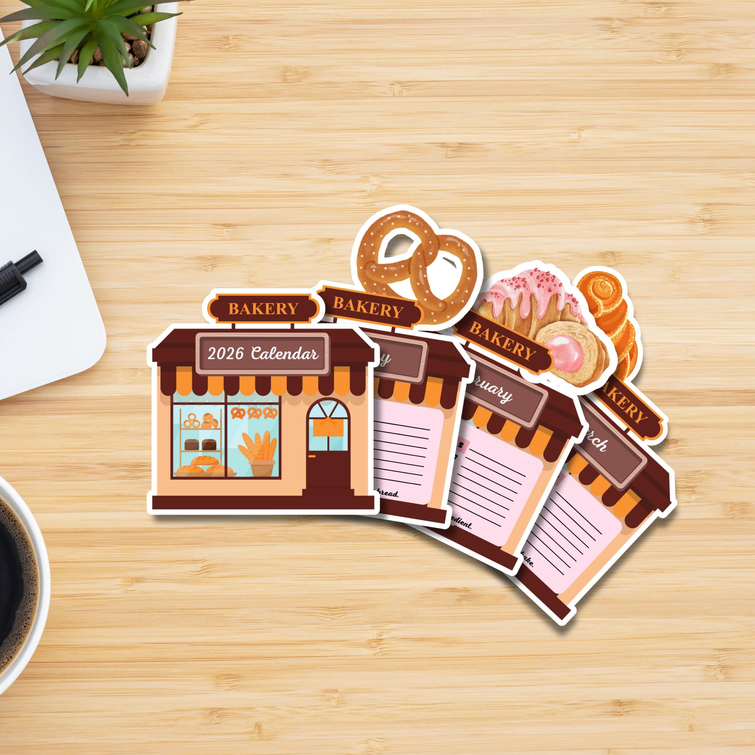 2026 Calendar, Bakery Calendar, Printable Calendar, Cute Calendar, Cute ...