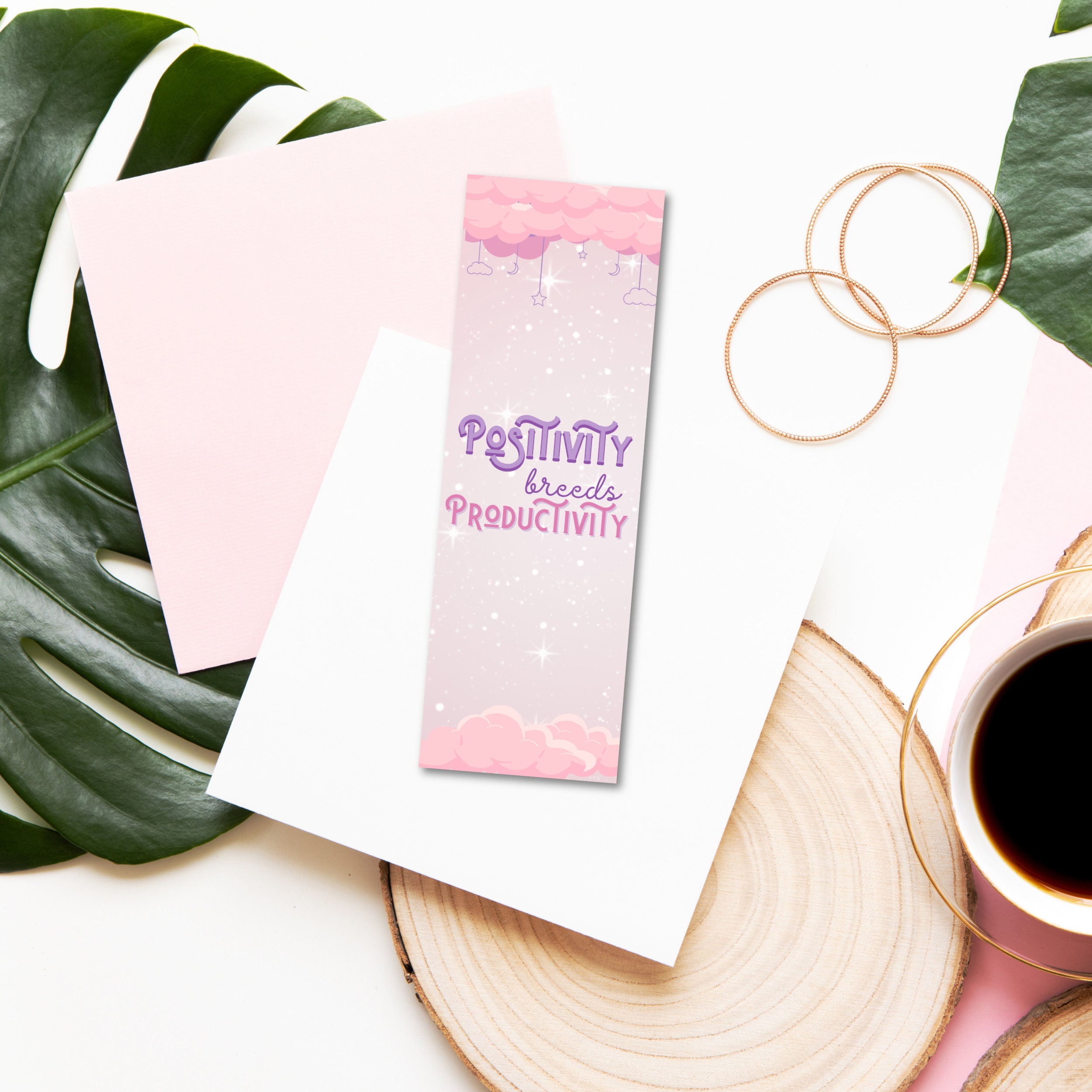 Printable Bookmark , Positive Printable Bookmark, Lofi Stationery ...