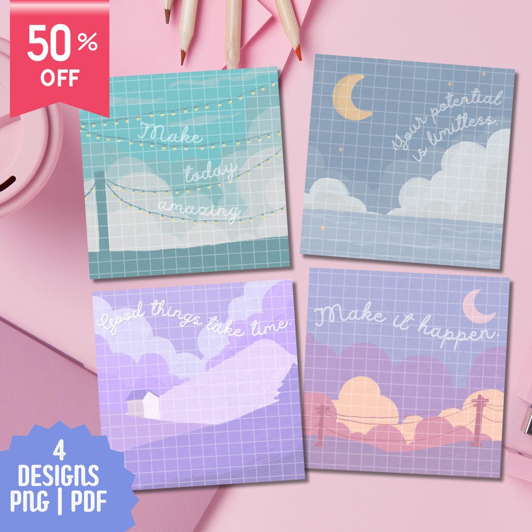 Printable Notepad, Oil Paint Notepad, Positive Affirmation, Nature ...