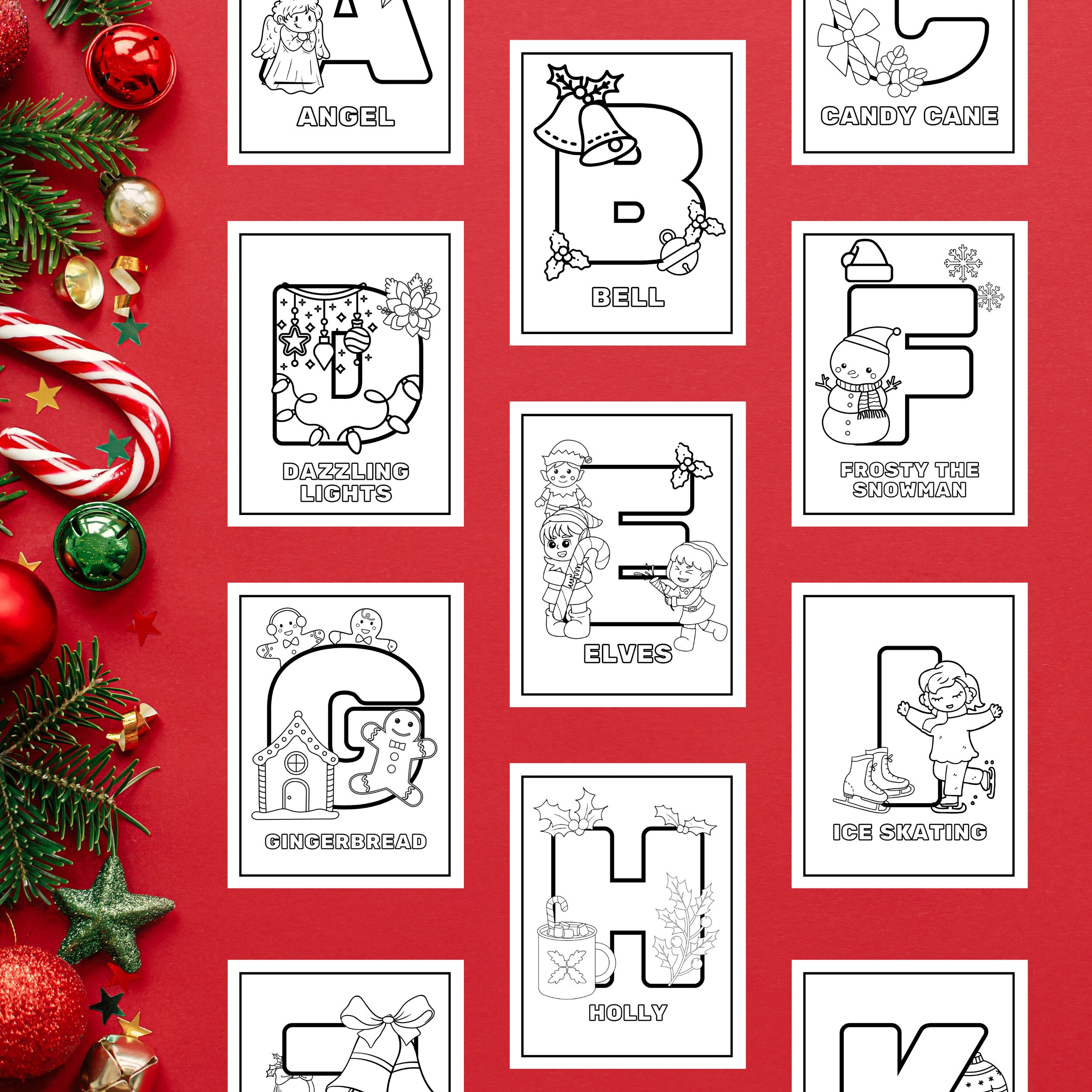 Christmas Coloring Pages, Alphabet Coloring Pages, Printable Worksheets ...