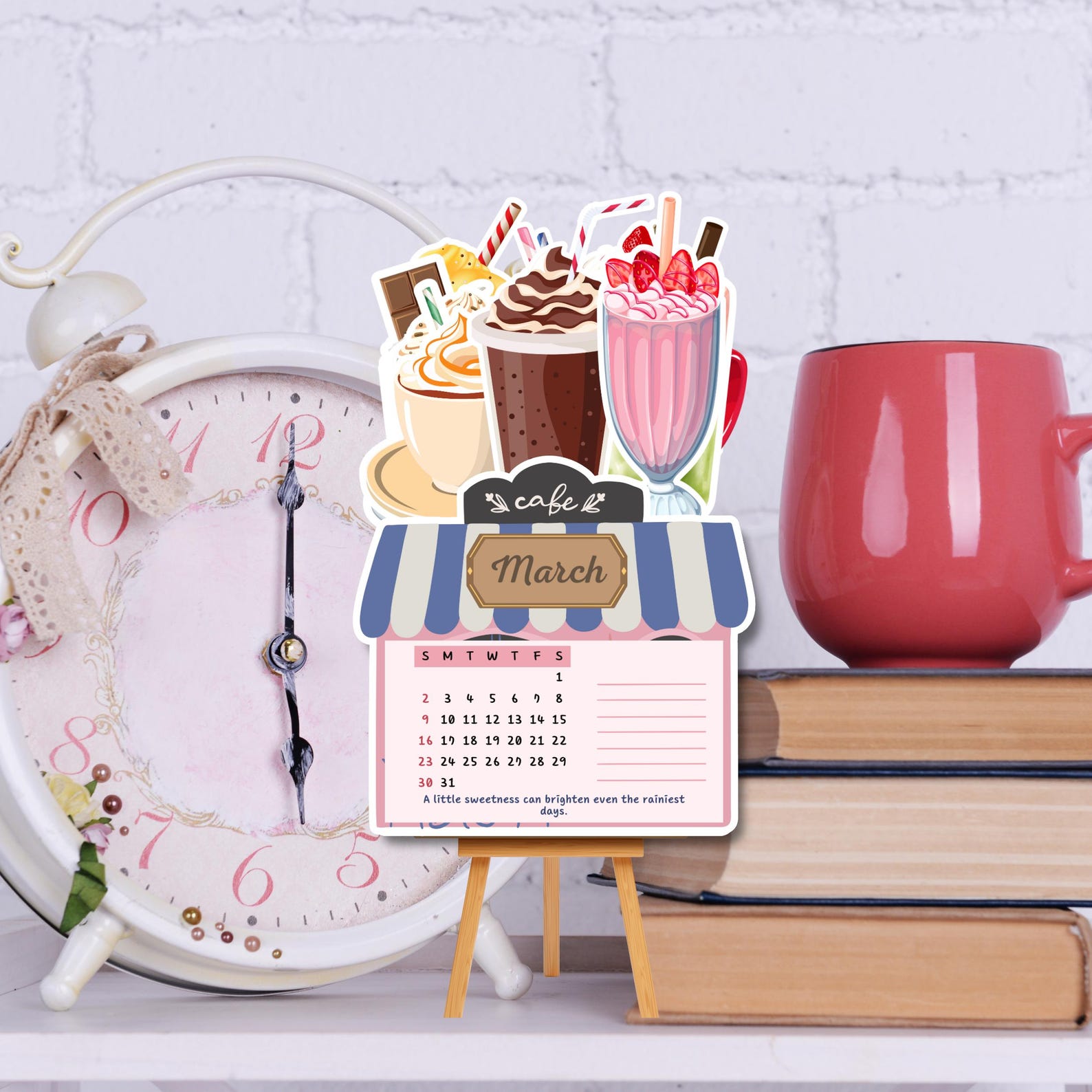 2026 Calendar, Cafe Calendar, Printable Calendar, Cute Calendar ...