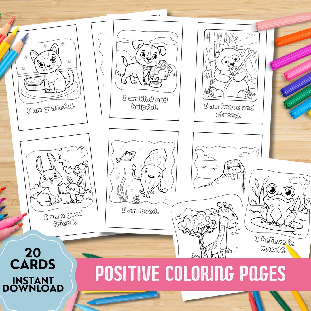Positive Affirmation Cards Printable Coloring Pages, Positive Quotes ...