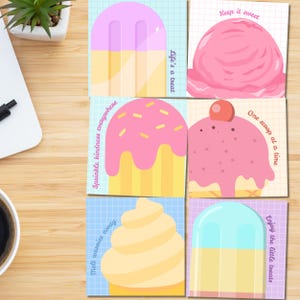 Ice Cream Notepad, Printable Notepad, Dessert Gift, Printable Memo Pad ...
