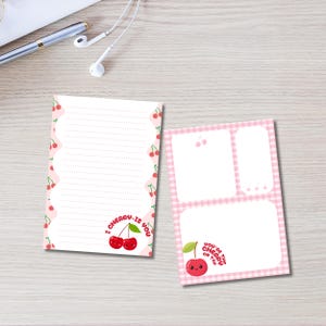Cherry Notepad, Cherry Design, Cherry Print, Positive Printable Notepad ...