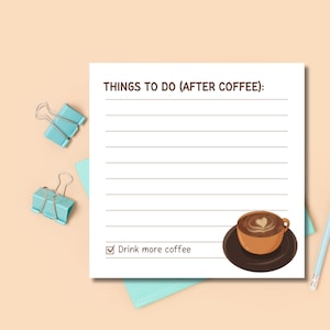 Coffee Printables, Coffee Printable Notepad ,coffee Lover Gift ...