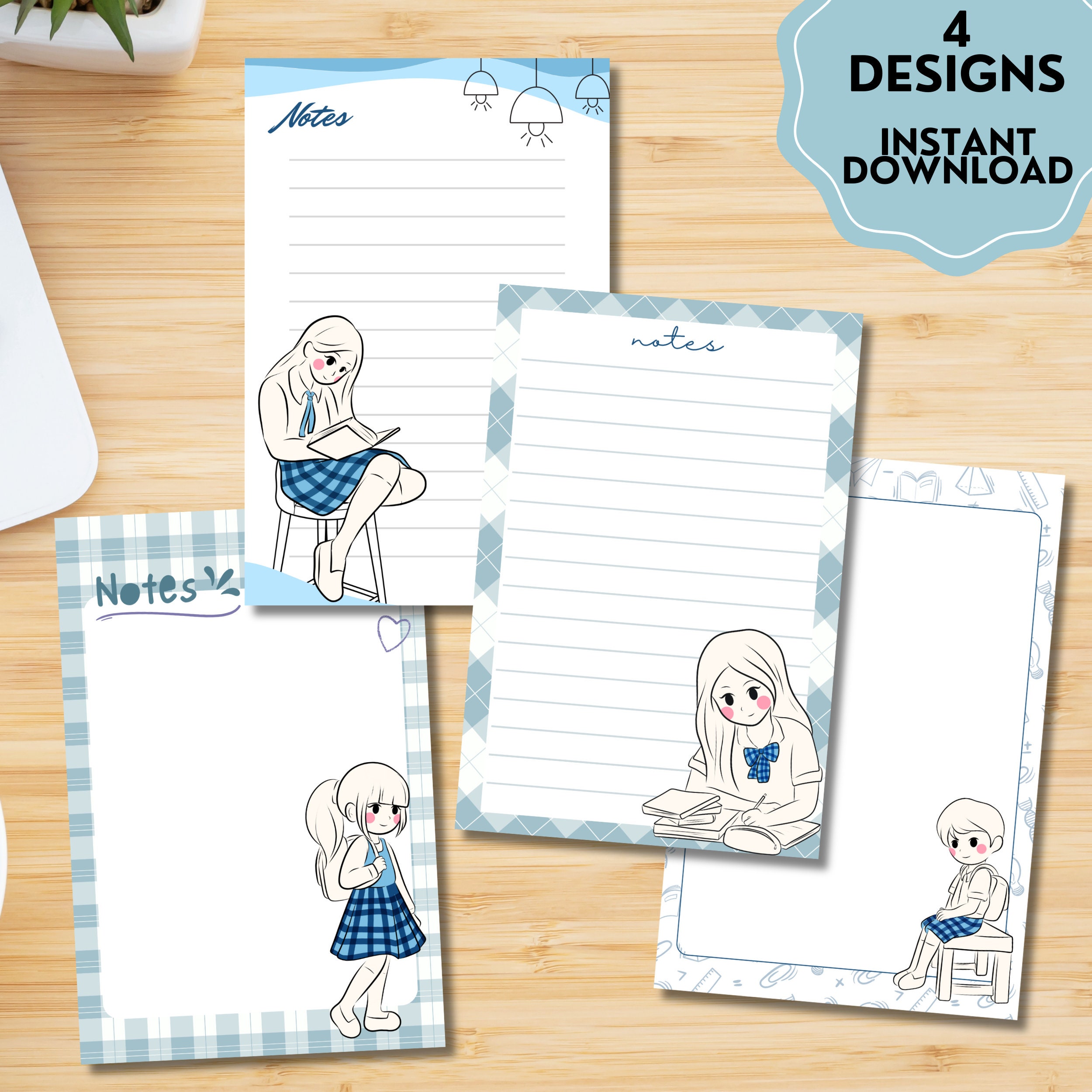 Printable Memo Pad , Student Printable Notepad , Study Notes Printable ...