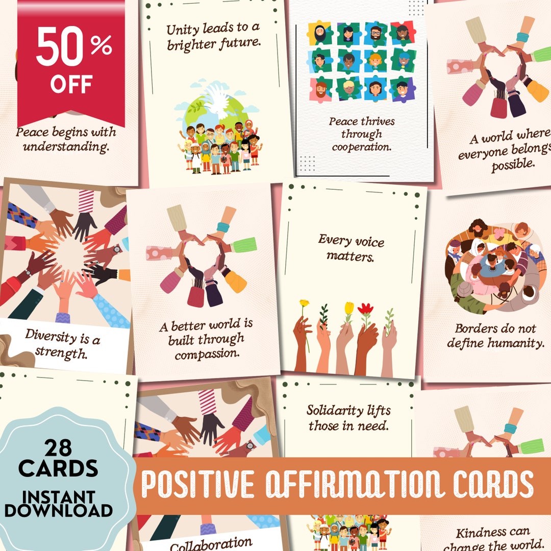 United Nations Card, Positive Affirmation Cards Printable, Positive ...