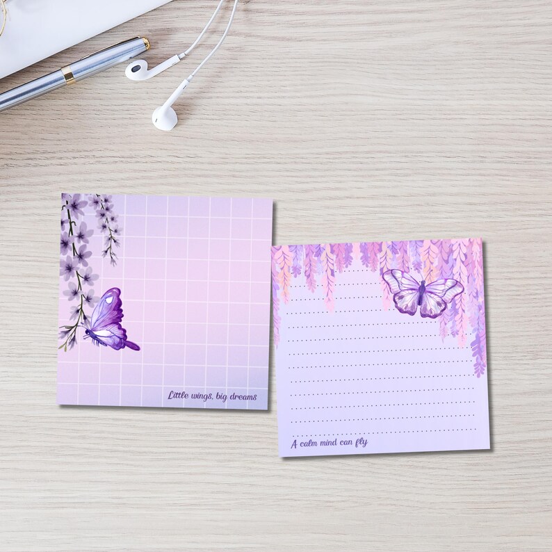 Butterfly Notepad, Printable Notepad, Whimsical Butterfly, Cute ...