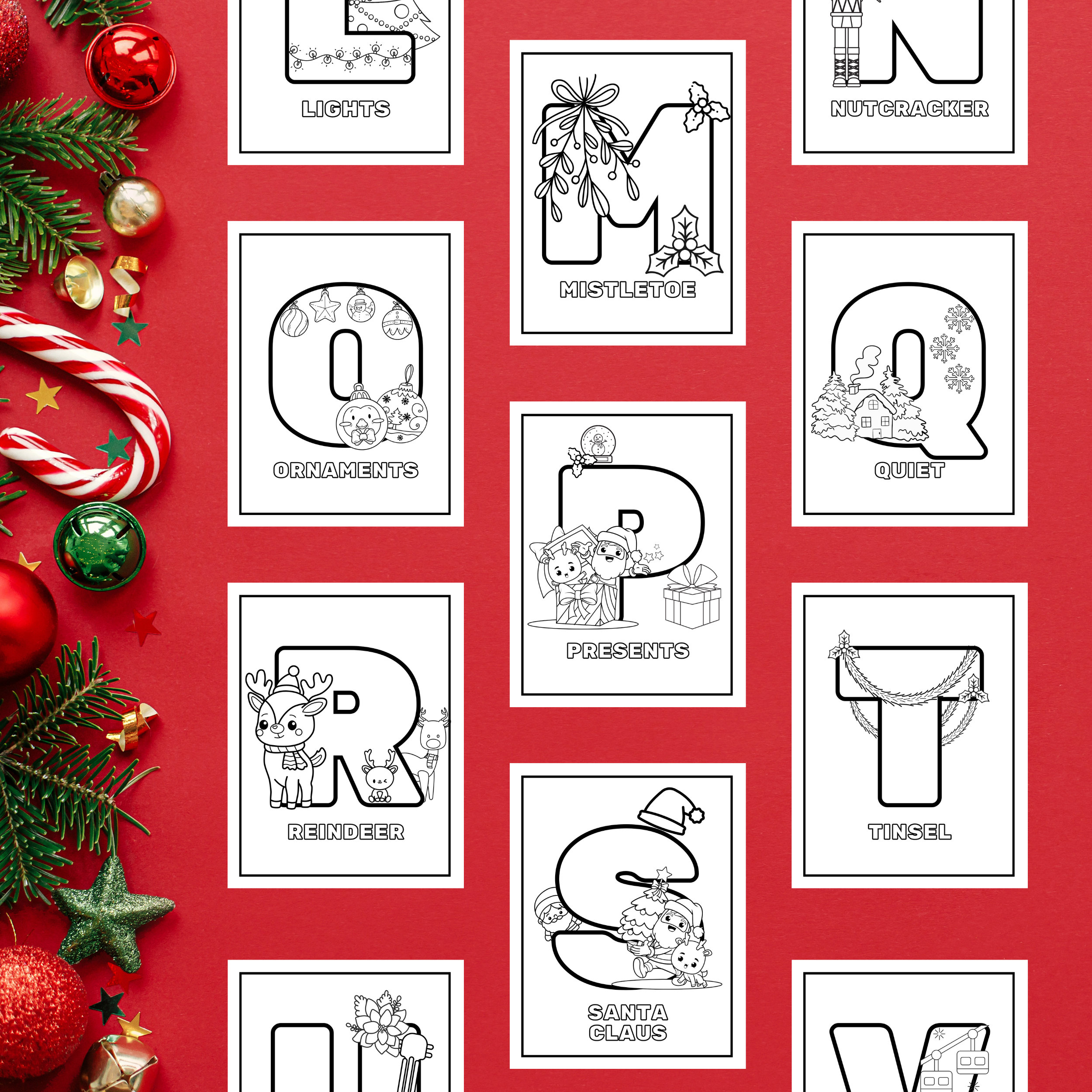 Christmas Coloring Pages, Alphabet Coloring Pages, Printable Worksheets ...