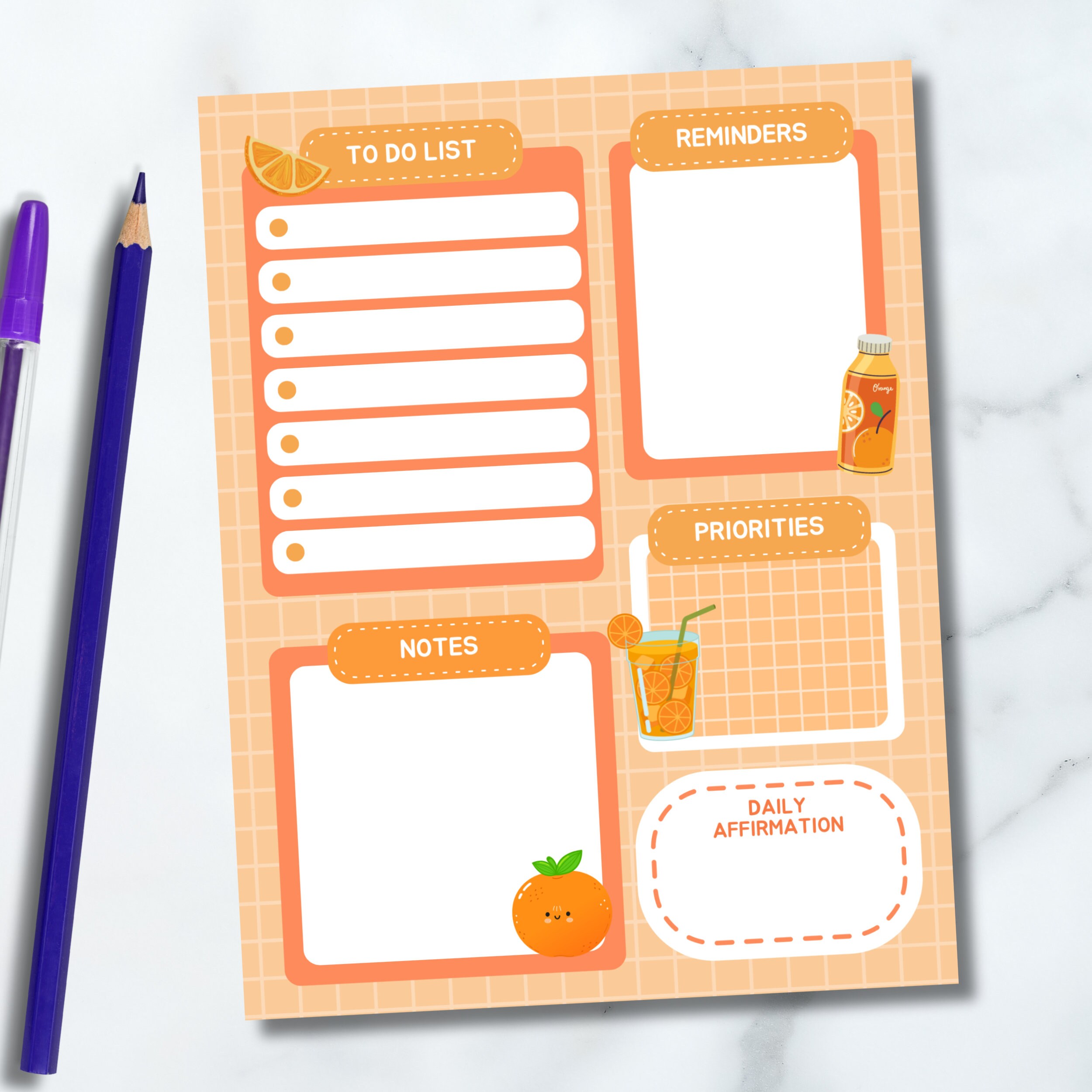 Printable Notepad, Kawaii Memo Pad, Strawberry to Do List, Printable ...