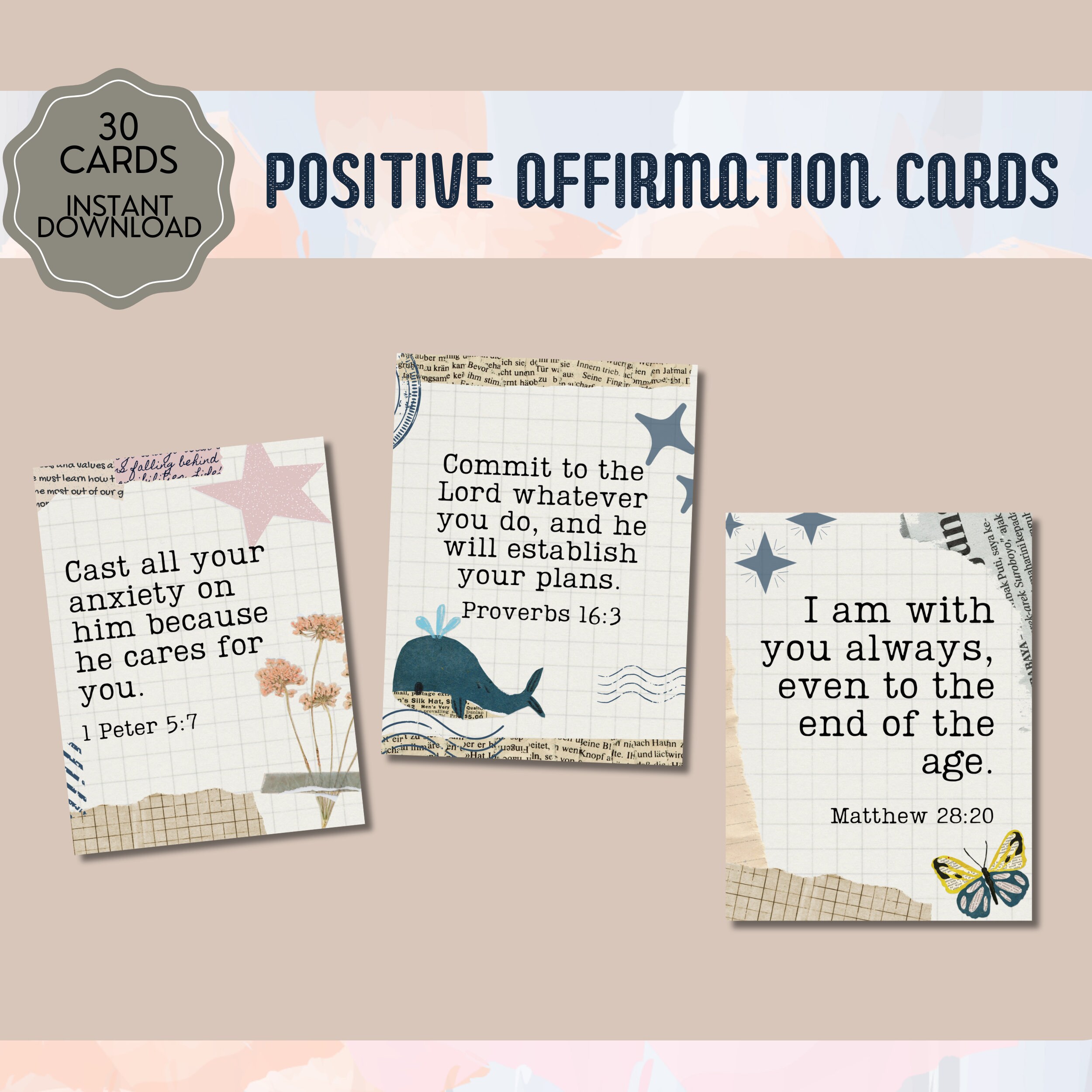 Christian Affirmations, Bible Verses, Positive Affirmation Cards ...