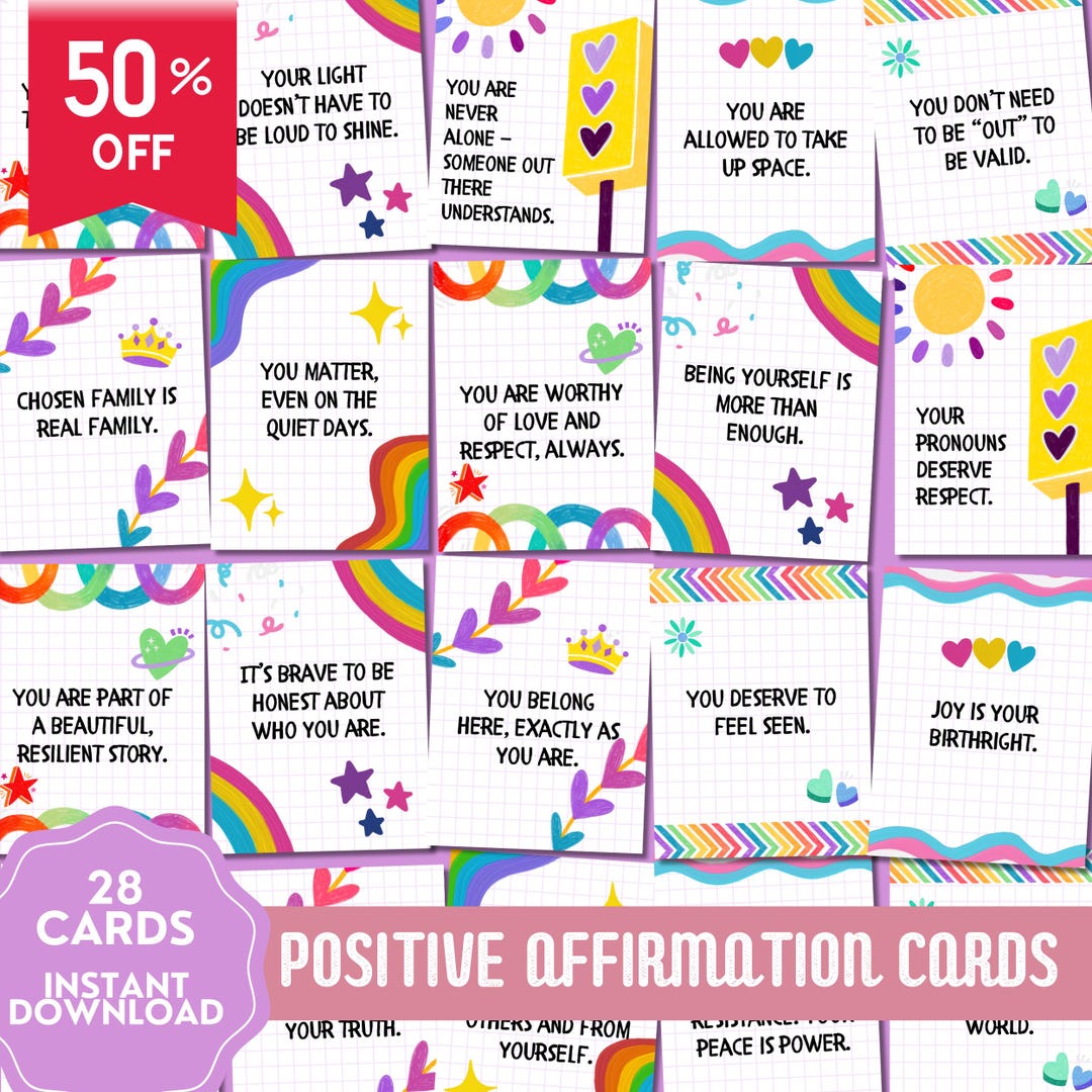 Pride Affirmation Cards, Positive Affirmation Cards Printable,mental ...
