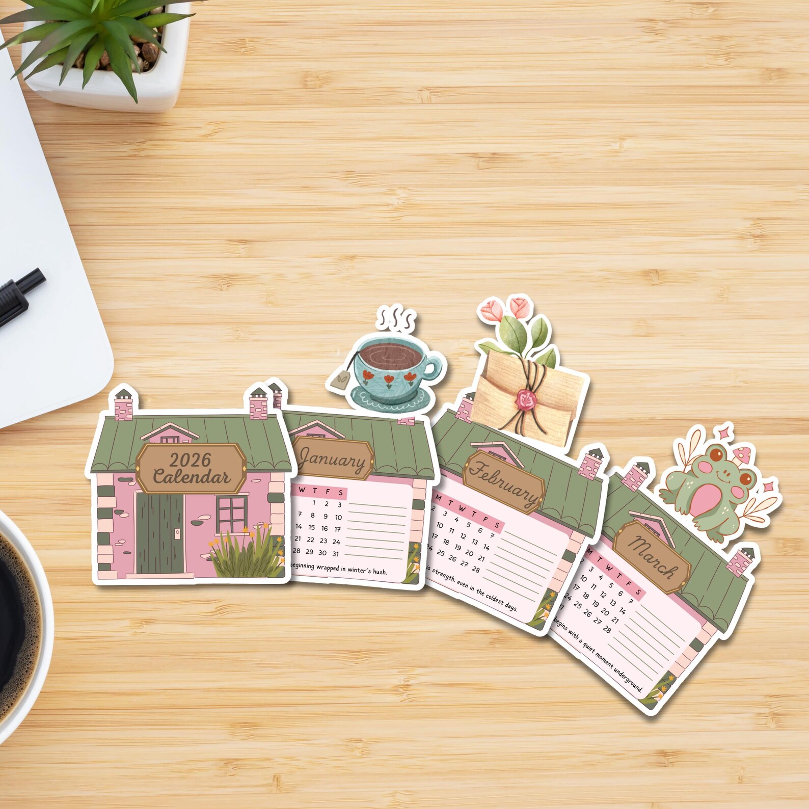 2026 Calendar, Cottagecore Calendar, Printable Calendar, Cute Calendar ...