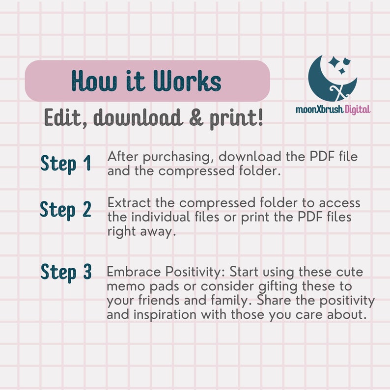 Positive Cute Printable Memo Pad , Lofi Printable Notepad , Positive ...
