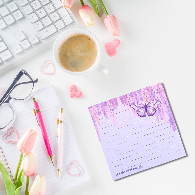Butterfly Notepad, Printable Notepad, Whimsical Butterfly, Cute ...