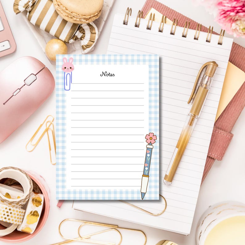 Cute Student Notes Printable Notepad, Student Notes, Study Notepad ...
